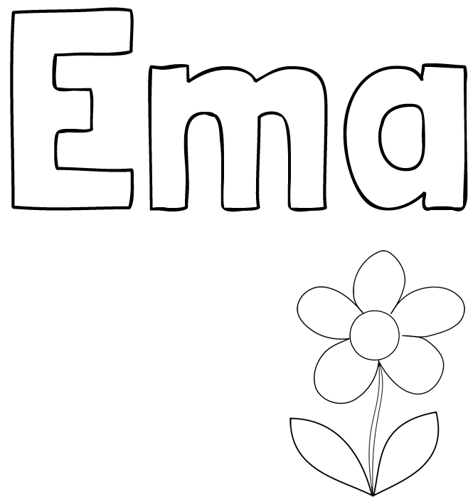 Pobarvanka imena Ema